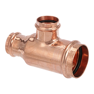 Viega ProPress tee, copper, P1: 2, P2: 1¼, P3: 1¼ — TanklessWaterHeaters